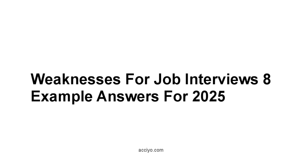 Weaknesses For Job Interviews 8 Example Answers For 2025
